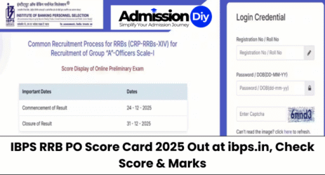 IBPS RRB PO Score Card 2025 Out at ibps.in, Check Score & Marks ...